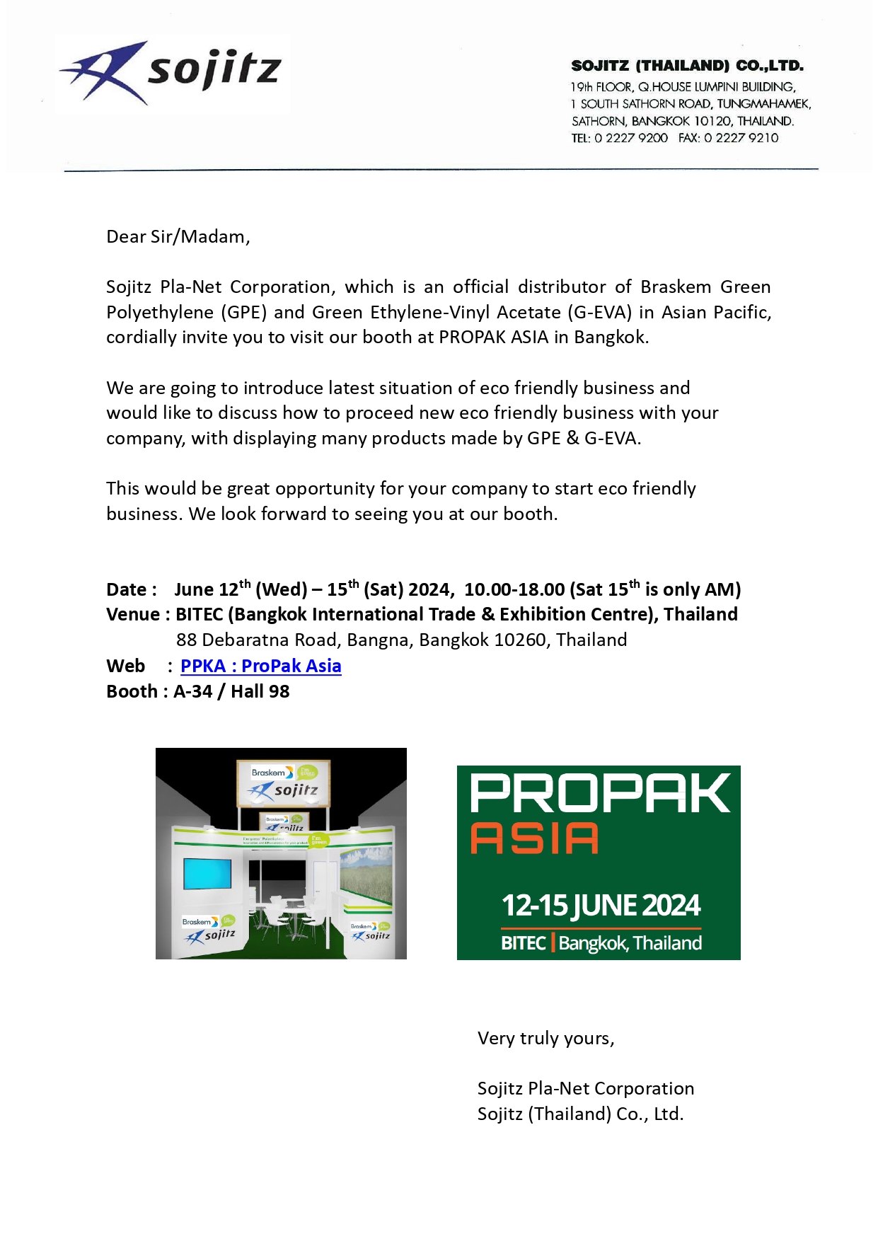 Exhibition：ProPak Asia @Bangkok （12th-15th, Jun） | 双日プラネット株式会社